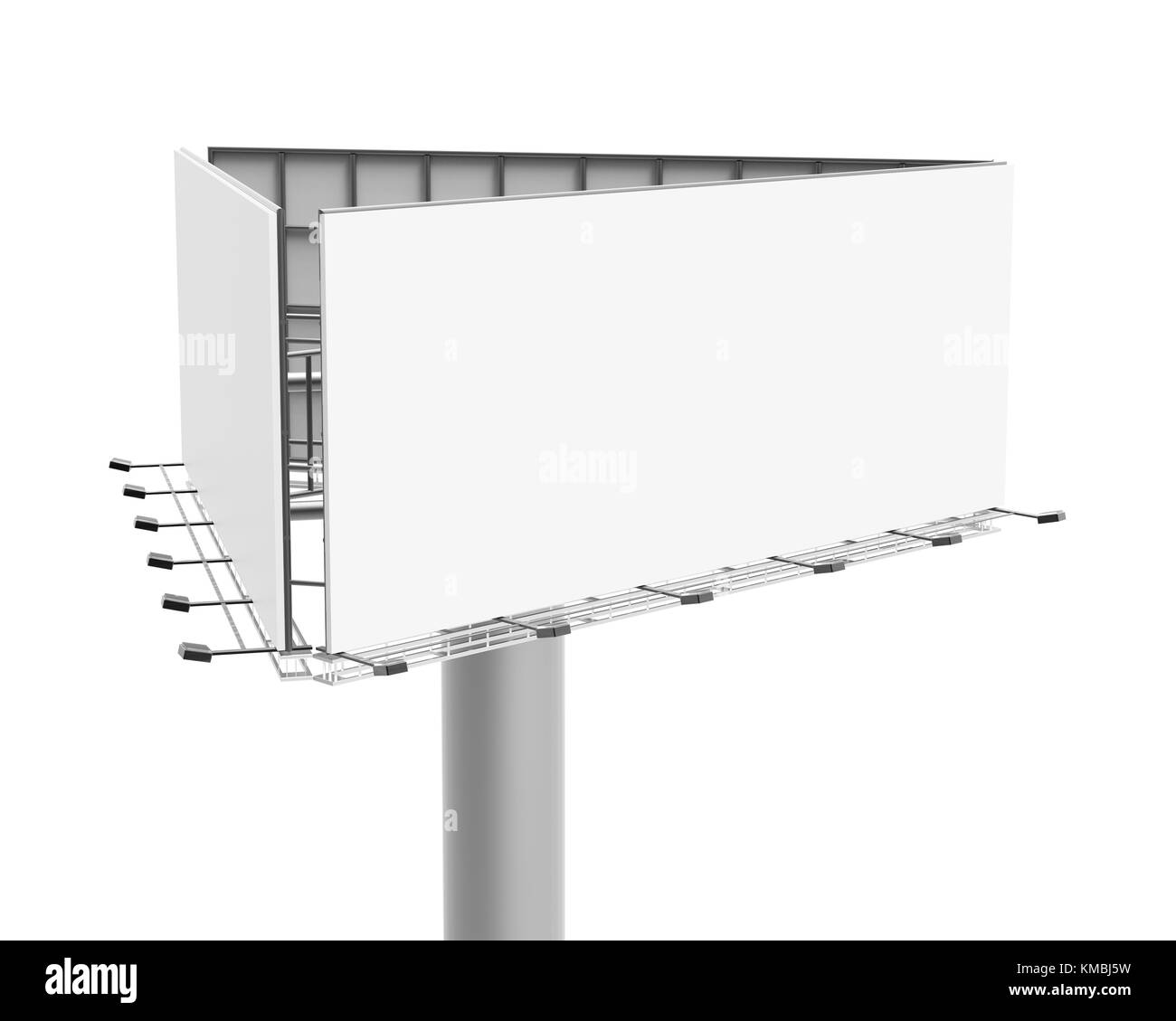 3D rendering billboard, close up look at blank outdoor advertising ...