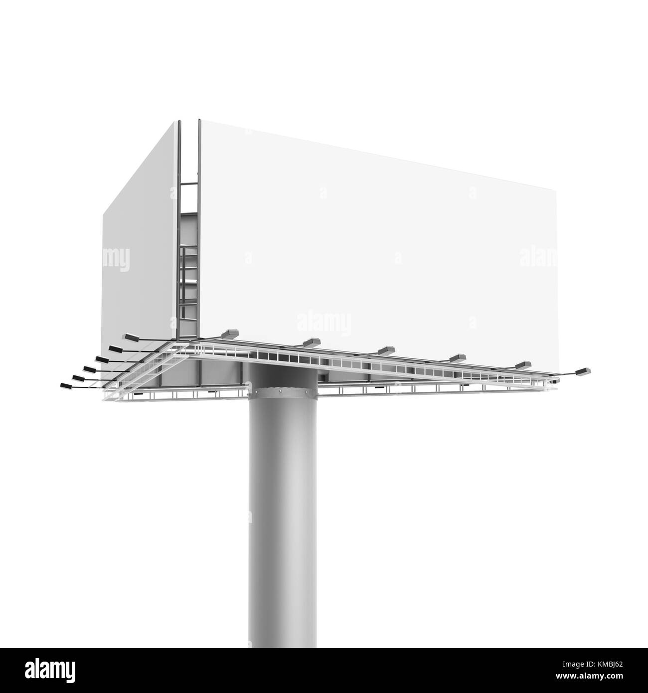 3D rendering billboard, close up look at blank outdoor advertising ...
