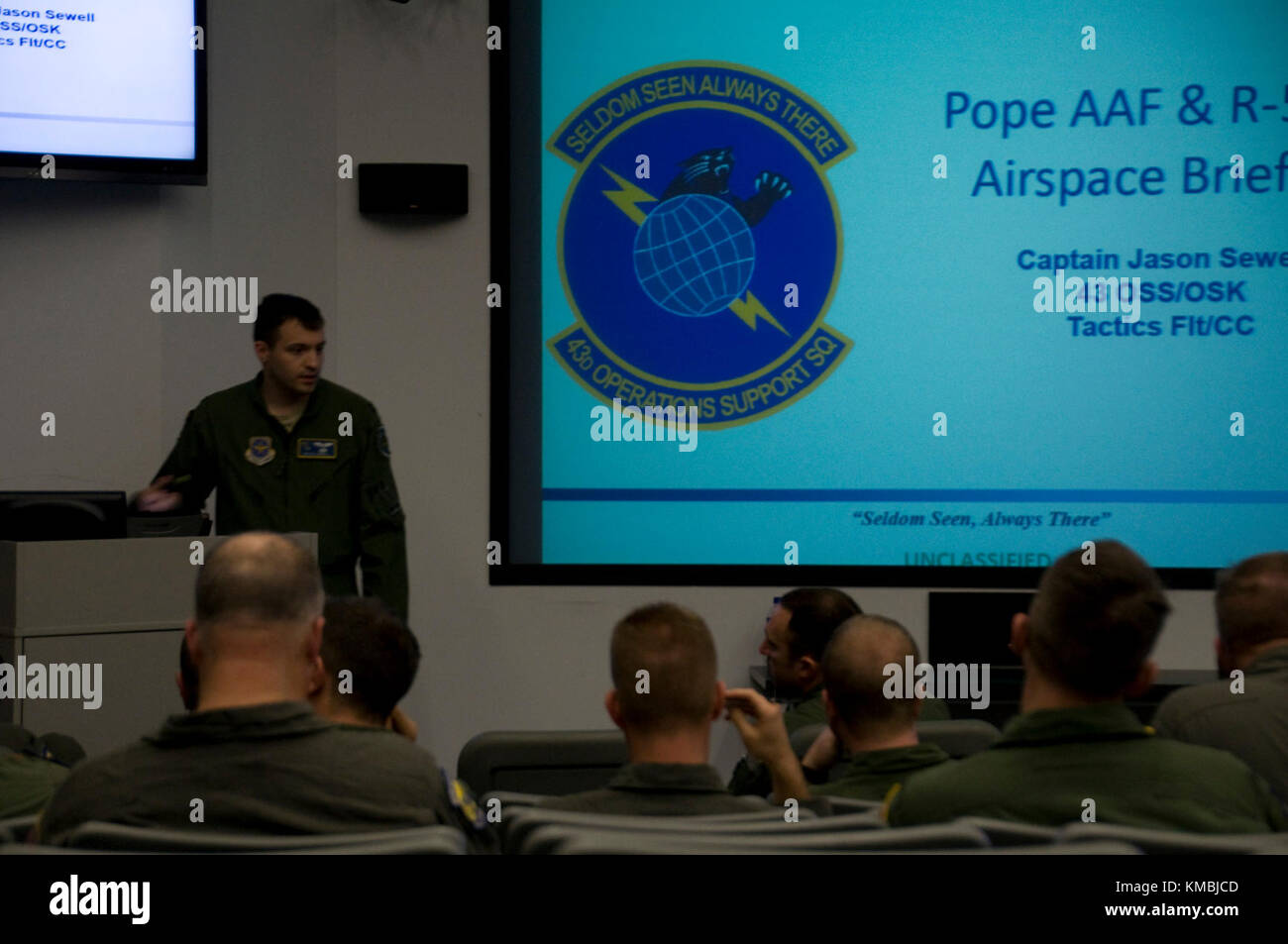 Capt. Jason Sewell of the 43rd Operations Support Squadron prepares the ...