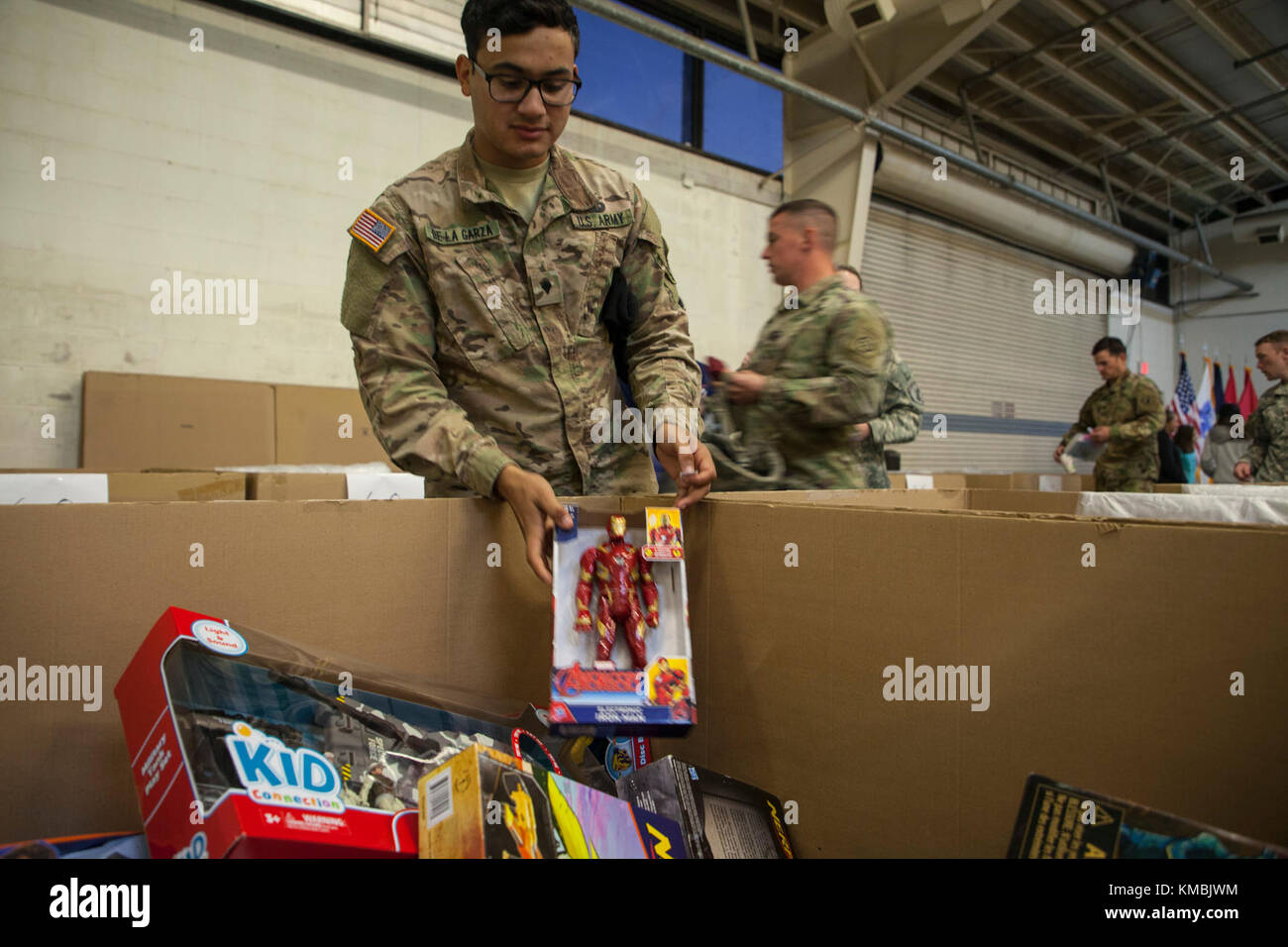 U.S. Army paratrooper Spc. Rogelio DeLa Garza assigned to 57th Sapper ...