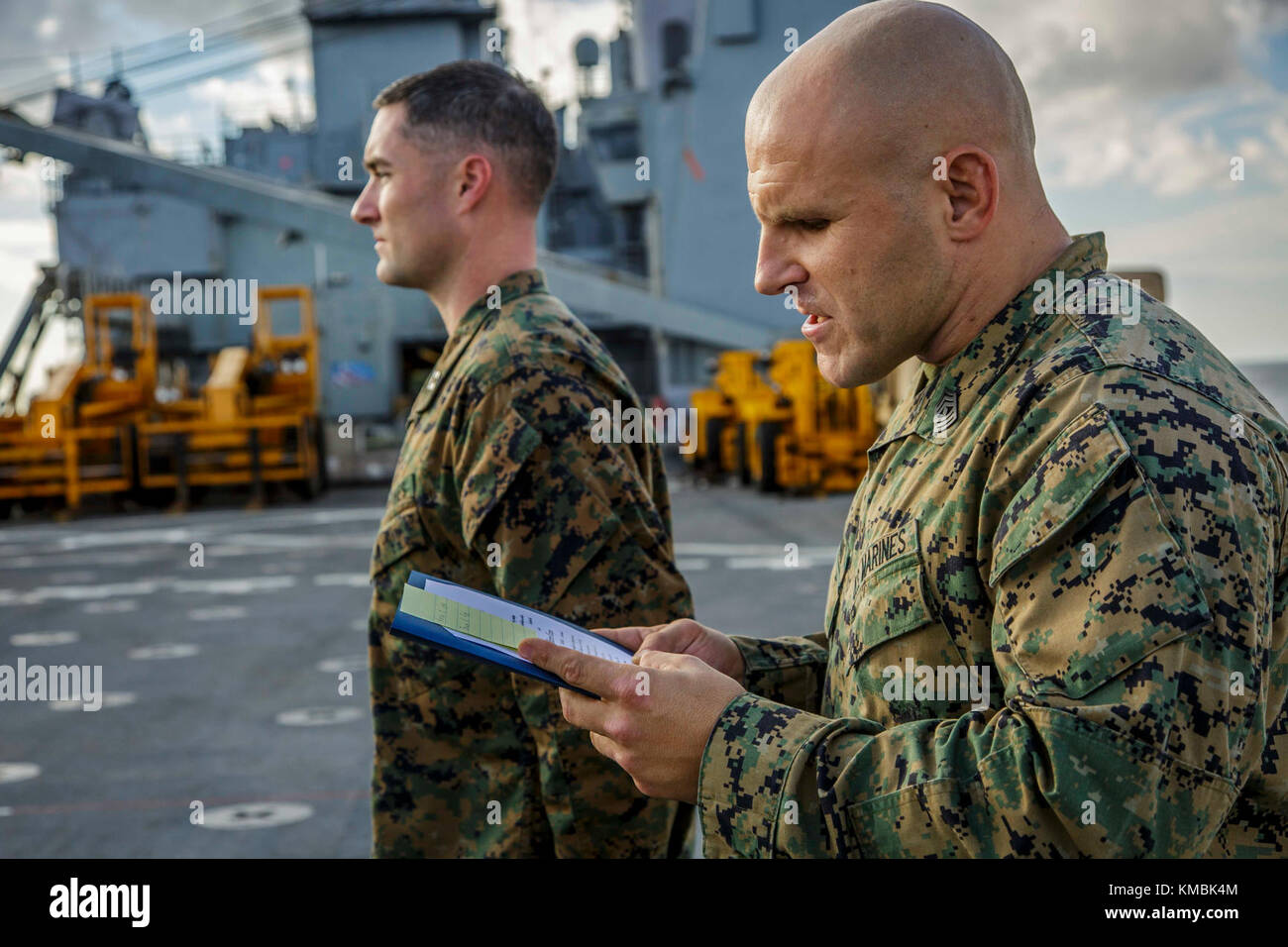U.S. Marine Corps 1st Sgt. Christian Appleman, first sergeant of Fox ...