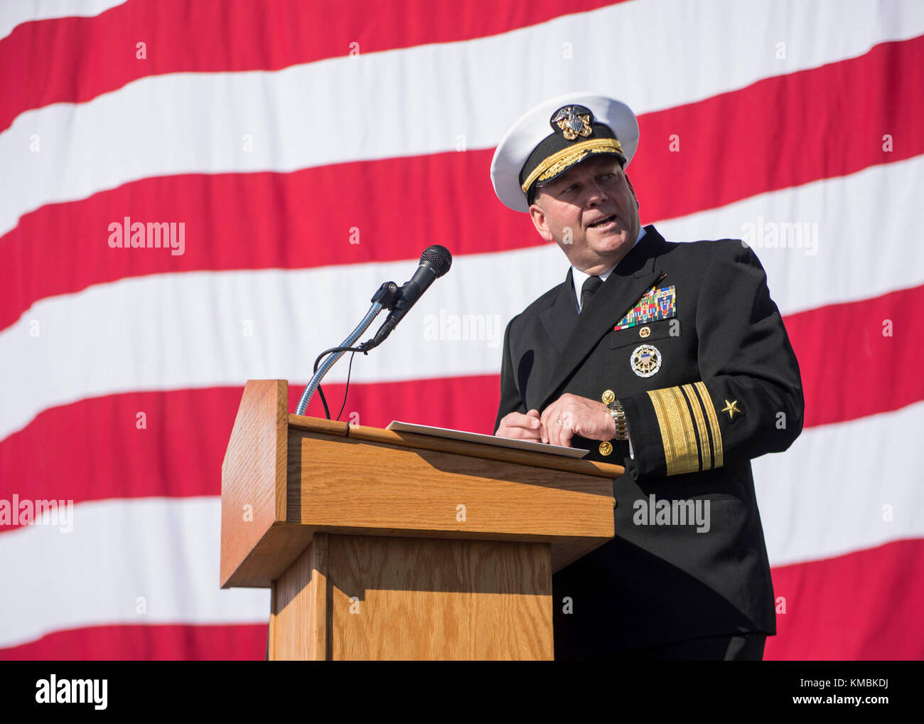 Vice Adm. John D. Alexander, commander of U.S. 3rd Fleet, speaks during ...