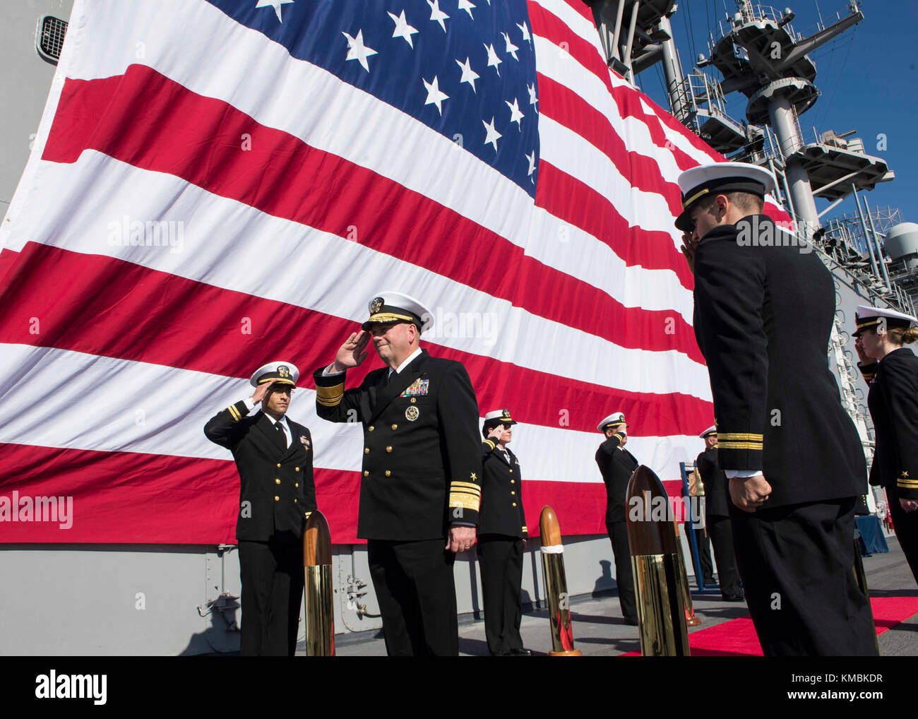 Vice Adm. John D. Alexander, commander of U.S. 3rd Fleet, departs the ...