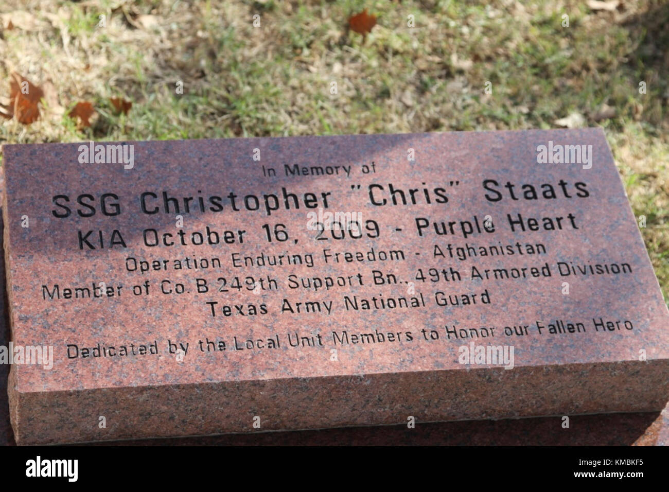 SSG Christopher Staats was killed in action while stationed in ...