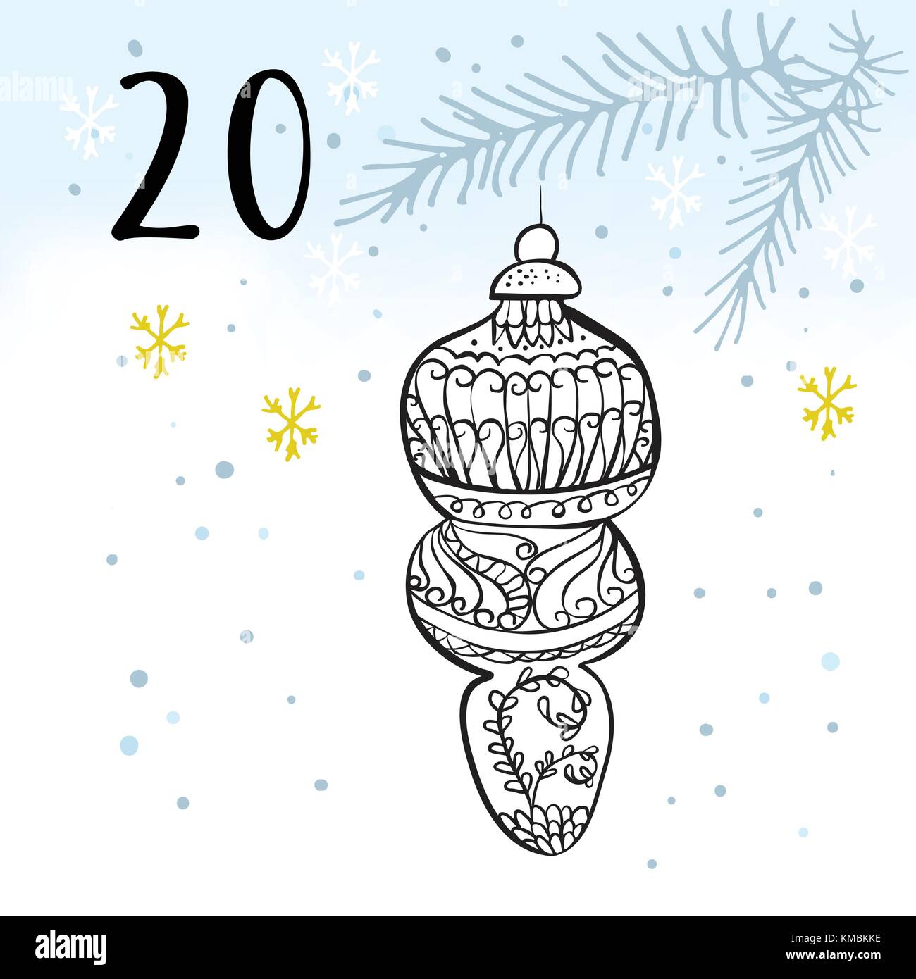 Cute cartoon advent calendar Stock Vector Images - Alamy