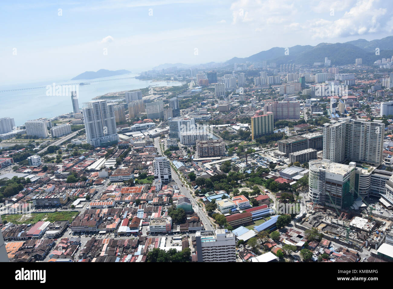 View of the harbour of George Town from the 66th Floor of the Komtar ...