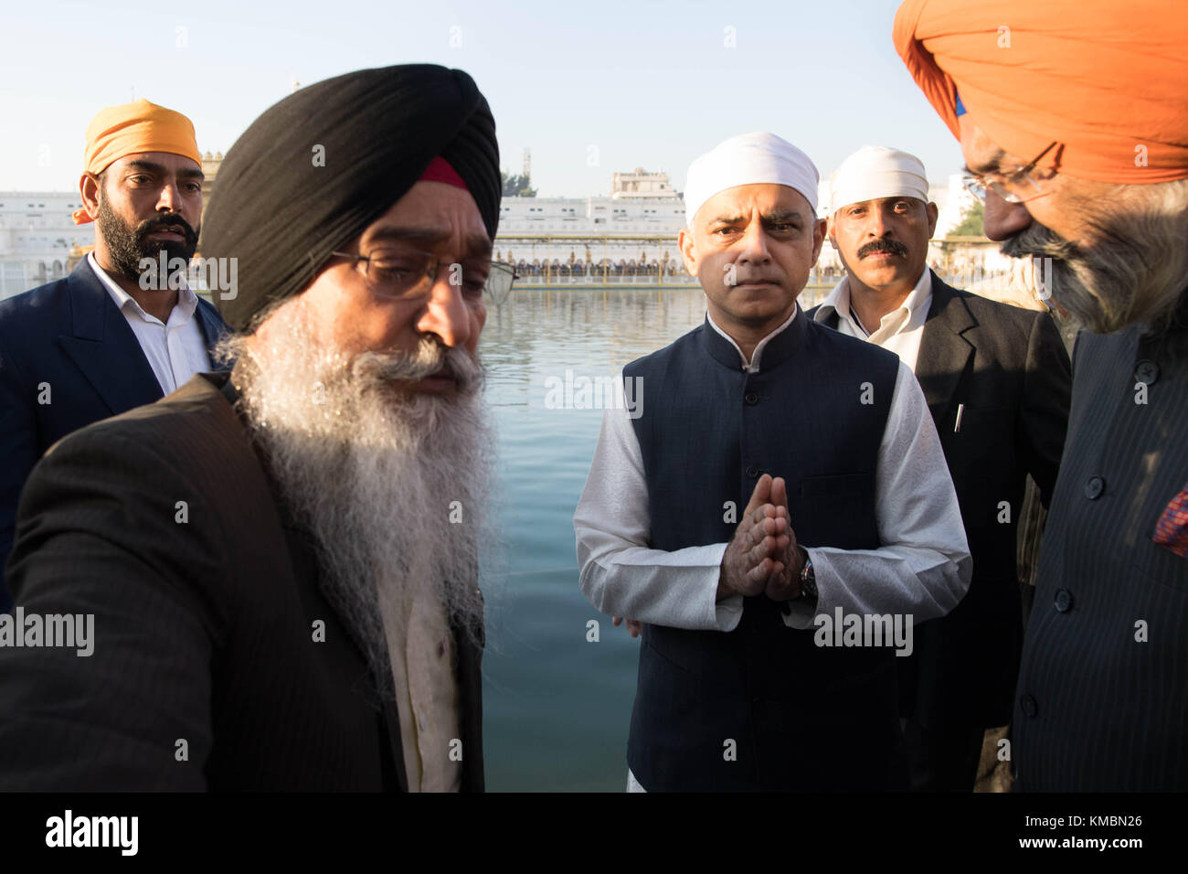 Mayor for London Sadiq Khan at the Golden Temple in Amritsar in India ...
