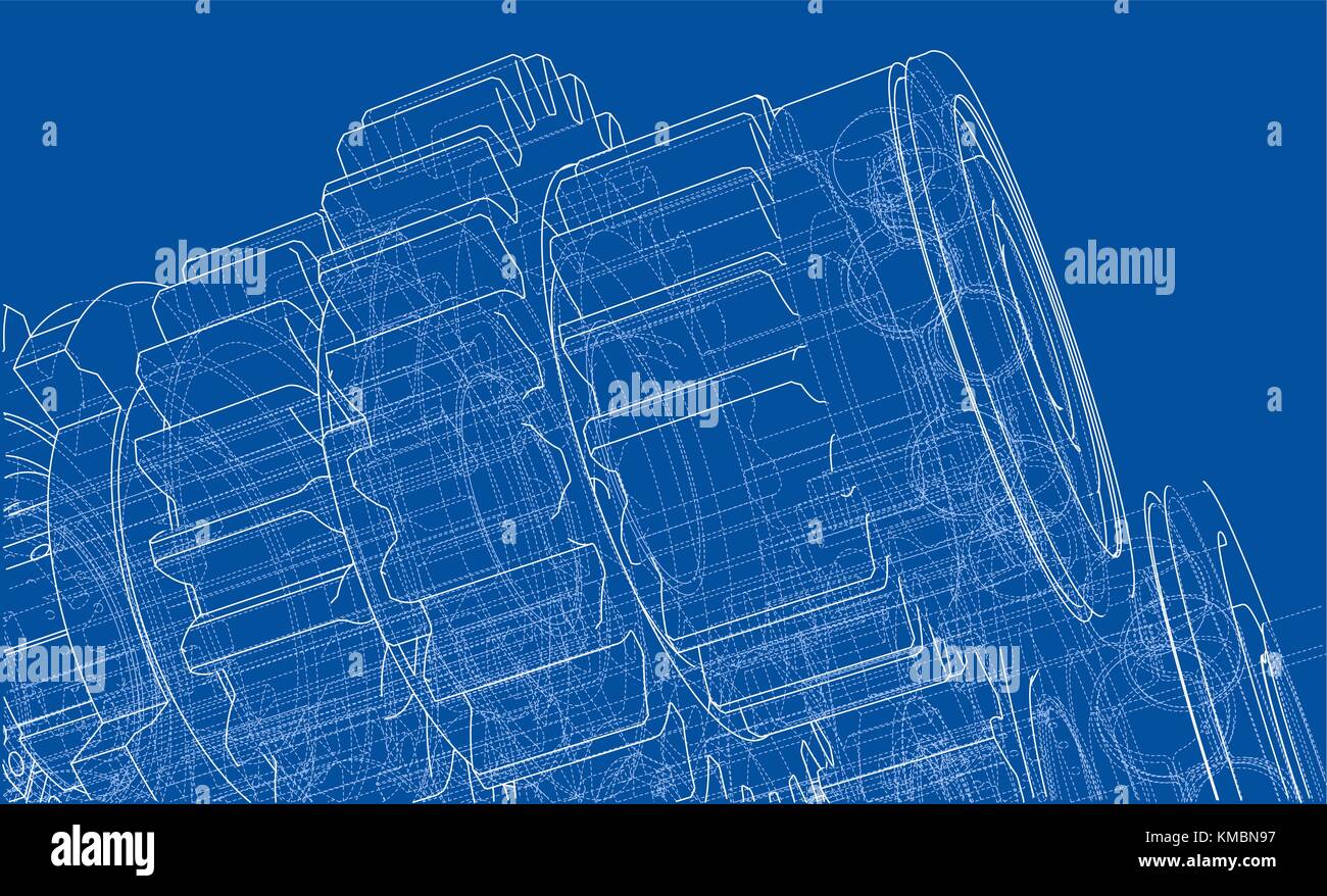 Gearbox sketch. Vector Stock Vector Image & Art - Alamy