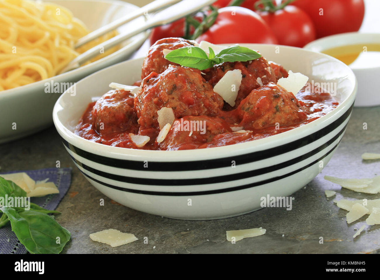 Italian meatballs in tomato sauce Stock Photo - Alamy