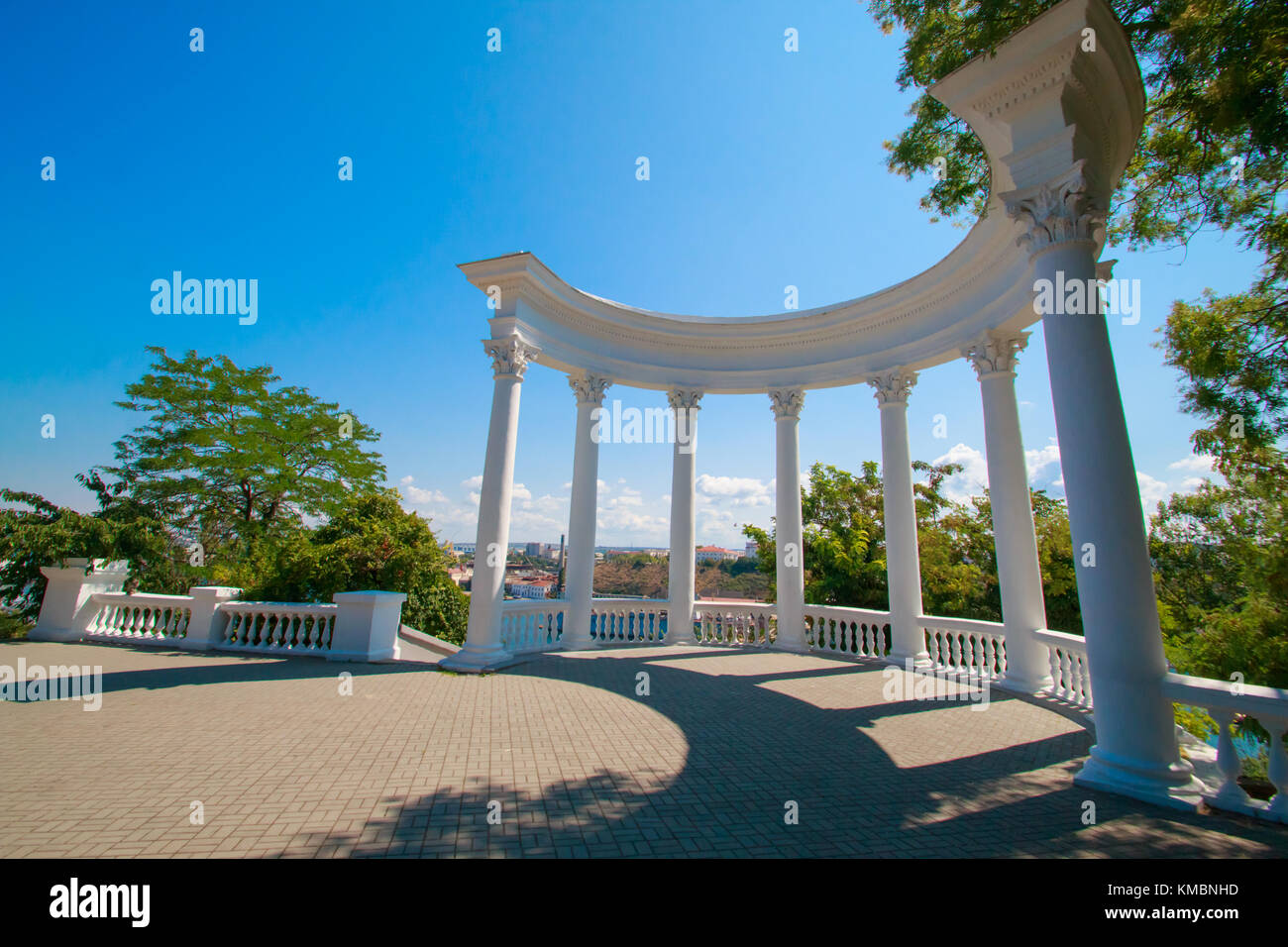 Russia Crimea Sevastopol July 24 2016: beautiful white columns of ...