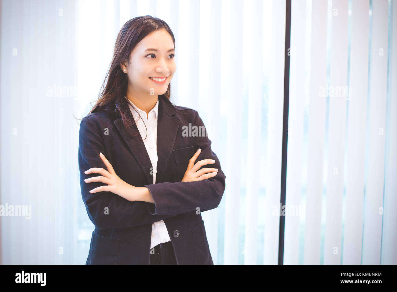 Asian business women smiling happy for working Stock Photo - Alamy