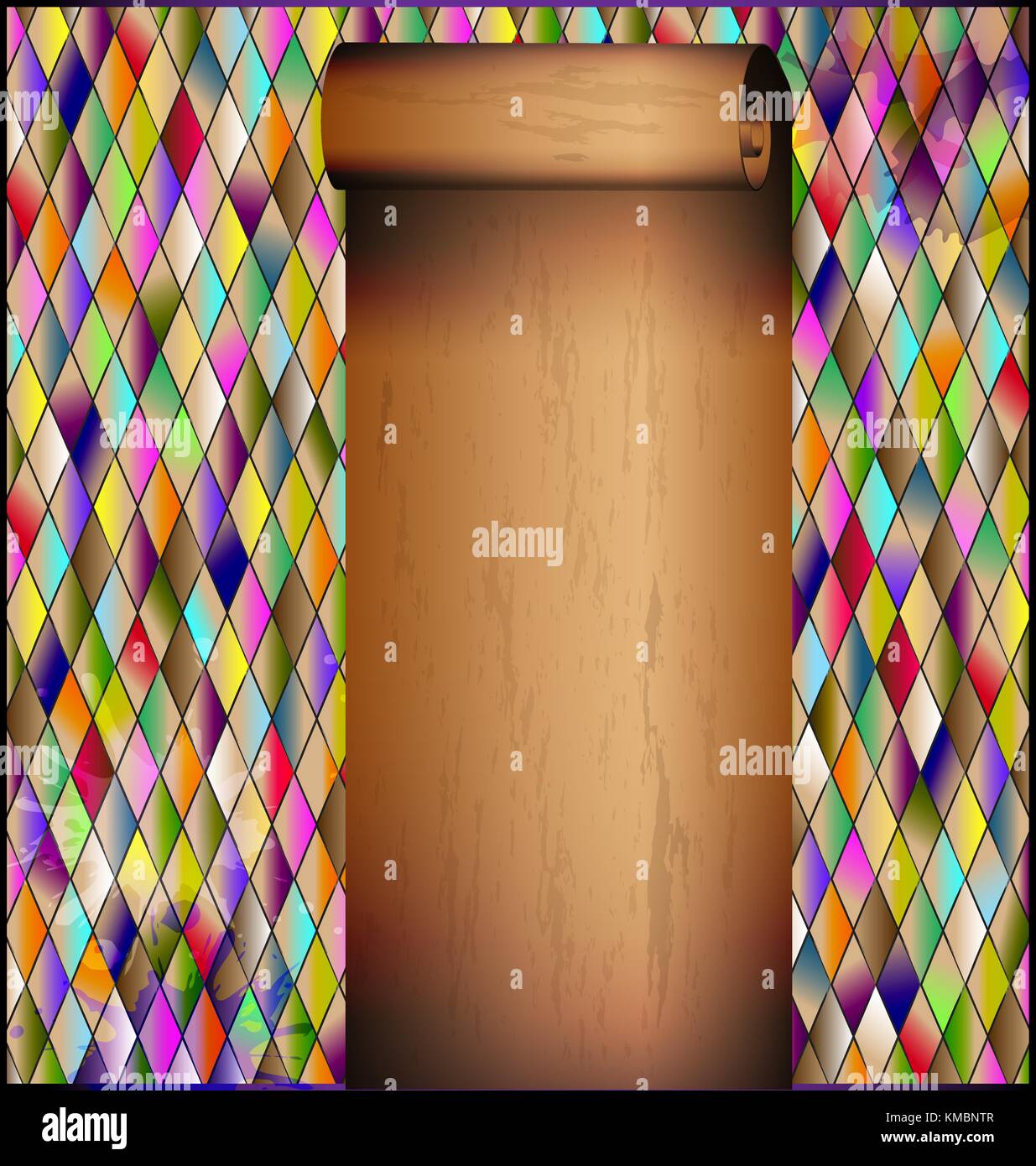 romb background with old paper roll Stock Vector Image & Art - Alamy