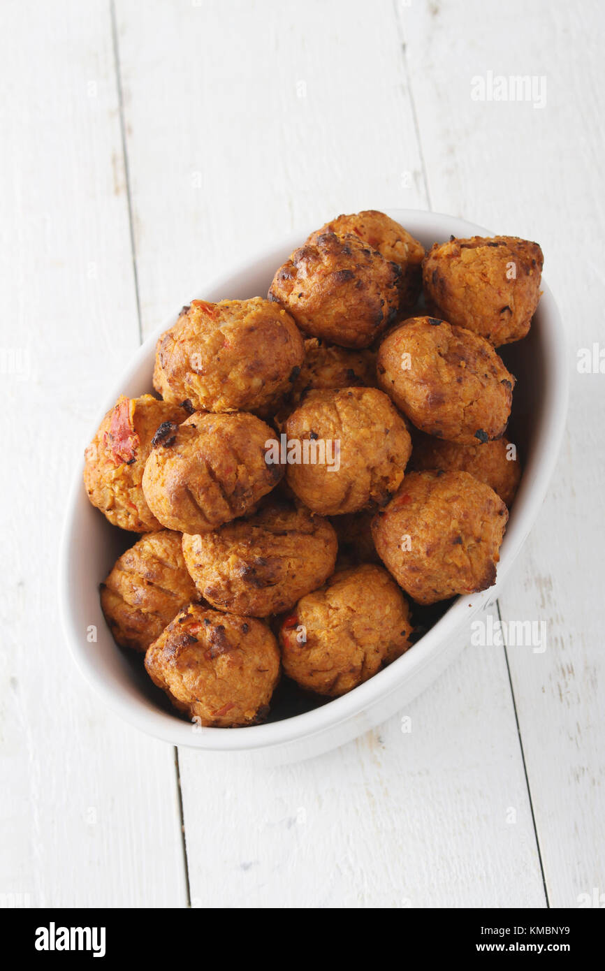 mini falafel bhajis in dish Stock Photo - Alamy