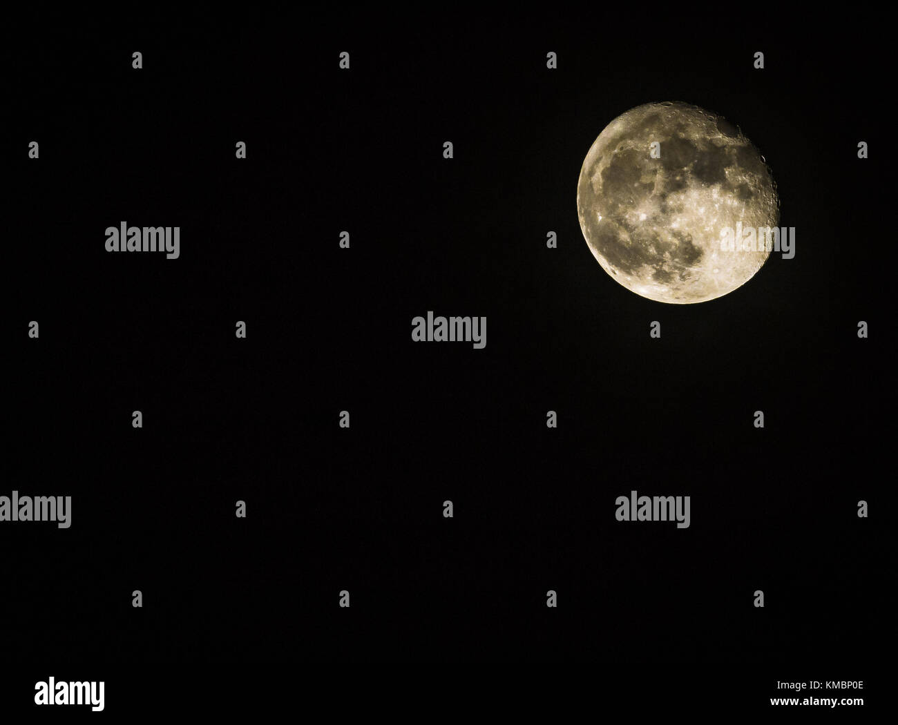 the moon in the sky, a black sky, sharp moon Stock Photo - Alamy