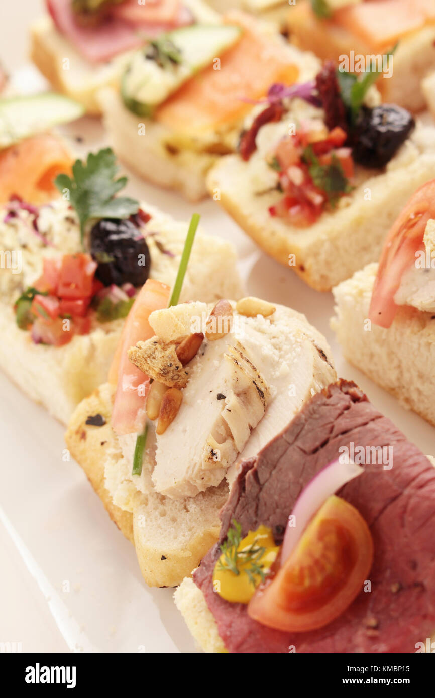 open sandwich canapes Stock Photo - Alamy