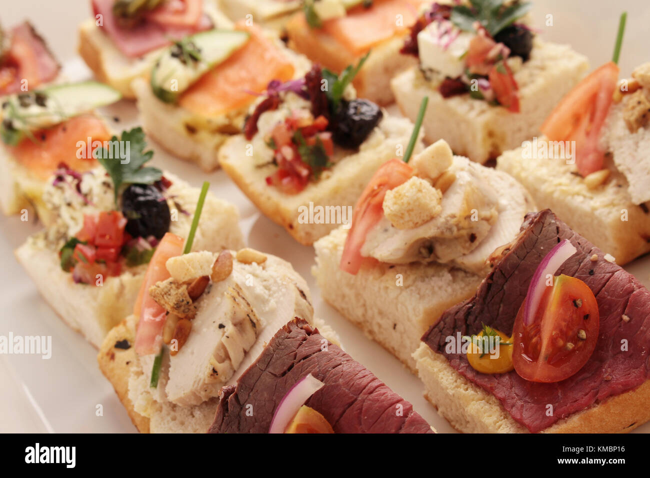 open sandwich canapes Stock Photo - Alamy