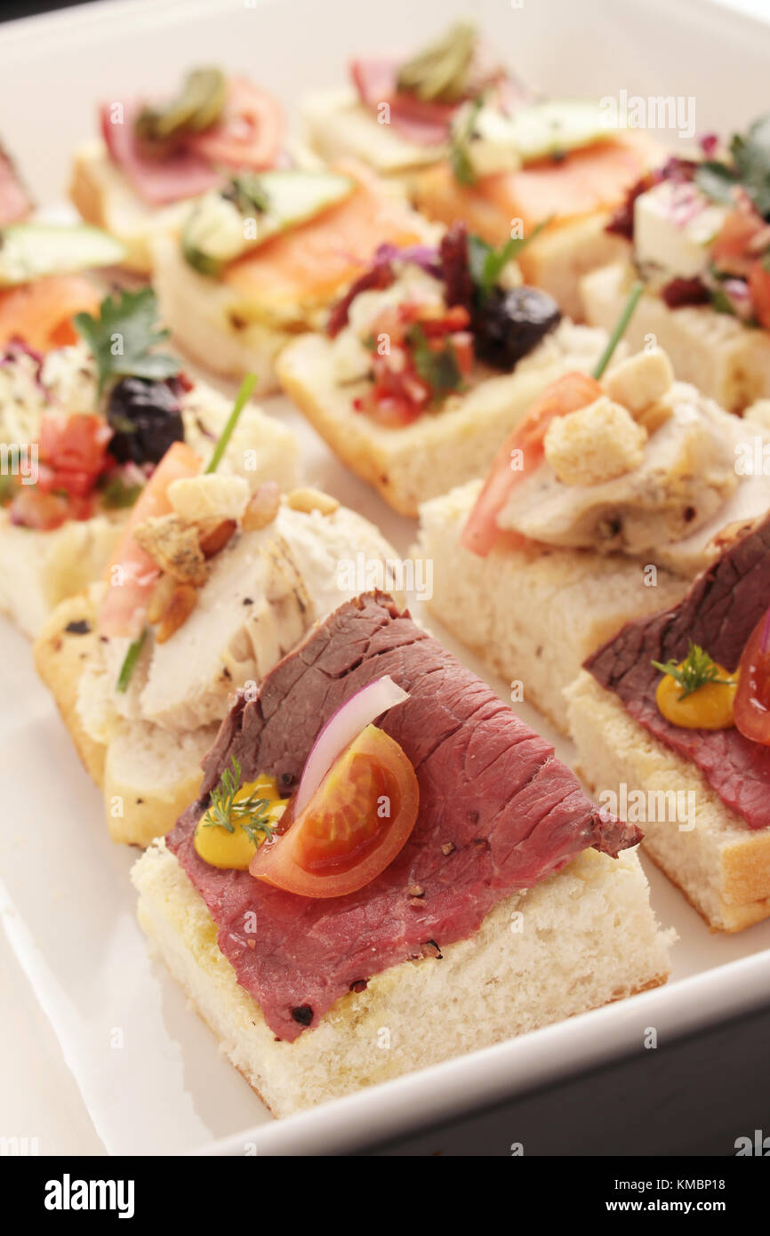 open sandwich canapes Stock Photo - Alamy