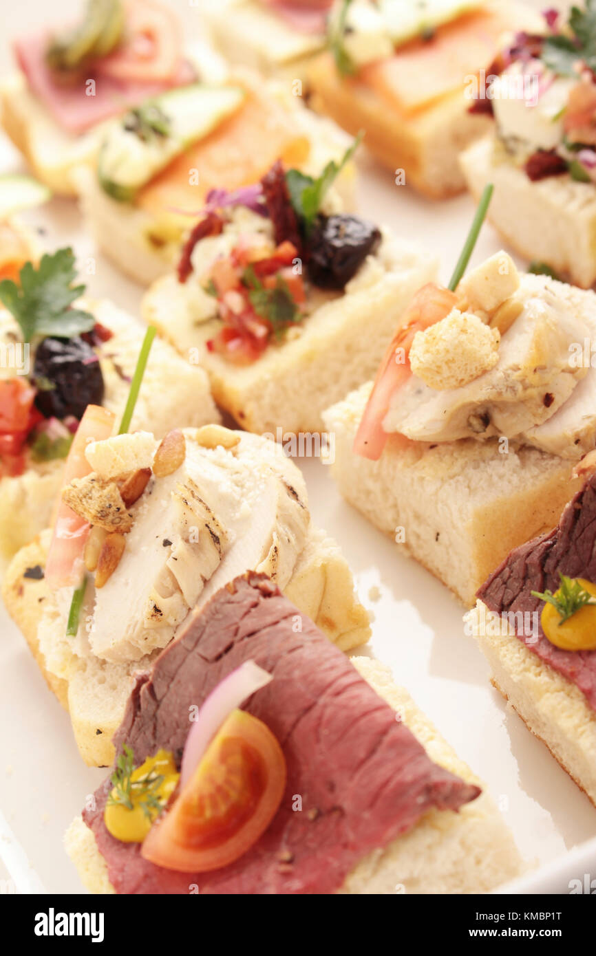 open sandwich canapes Stock Photo - Alamy