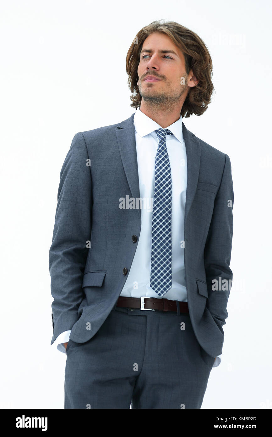 elegant people looking up on white background Stock Photo - Alamy