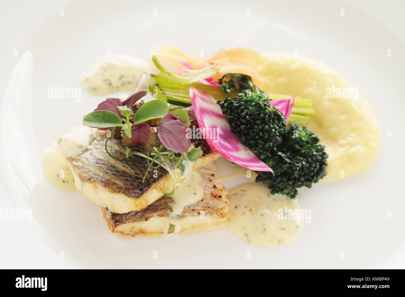 plated fish starter appetizer Stock Photo - Alamy