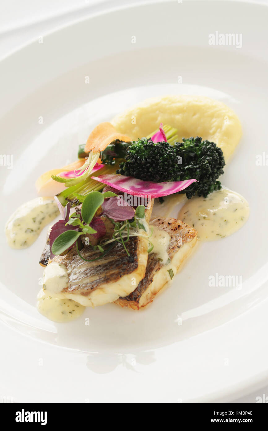 plated fish starter appetizer Stock Photo - Alamy