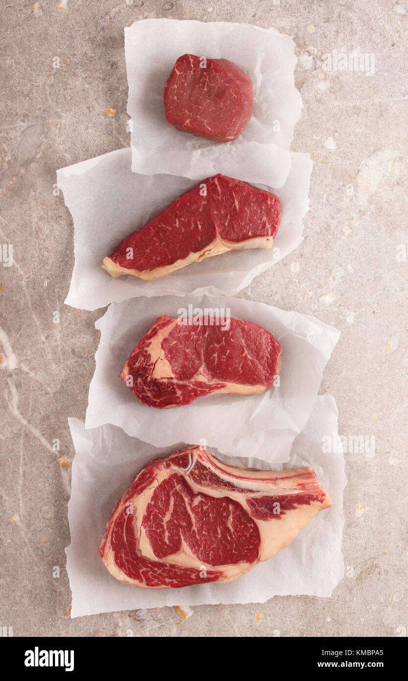 raw prime meat beef pork lamb cuts Stock Photo - Alamy