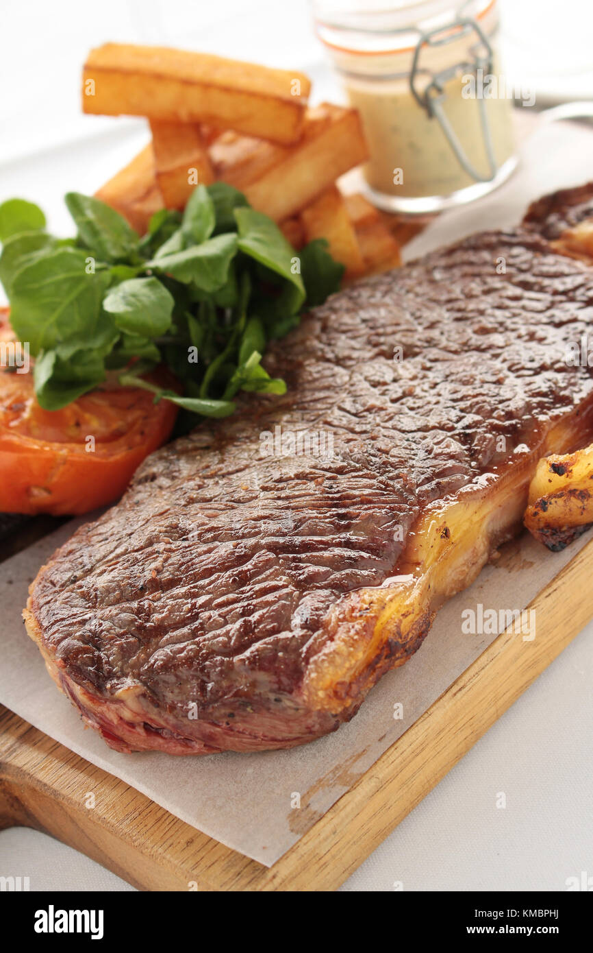 sirloin steak plated meal Stock Photo - Alamy