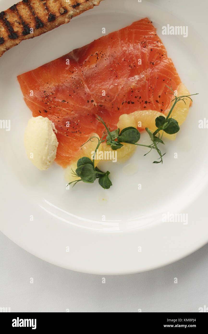 smoked salmon appetizer starter Stock Photo - Alamy