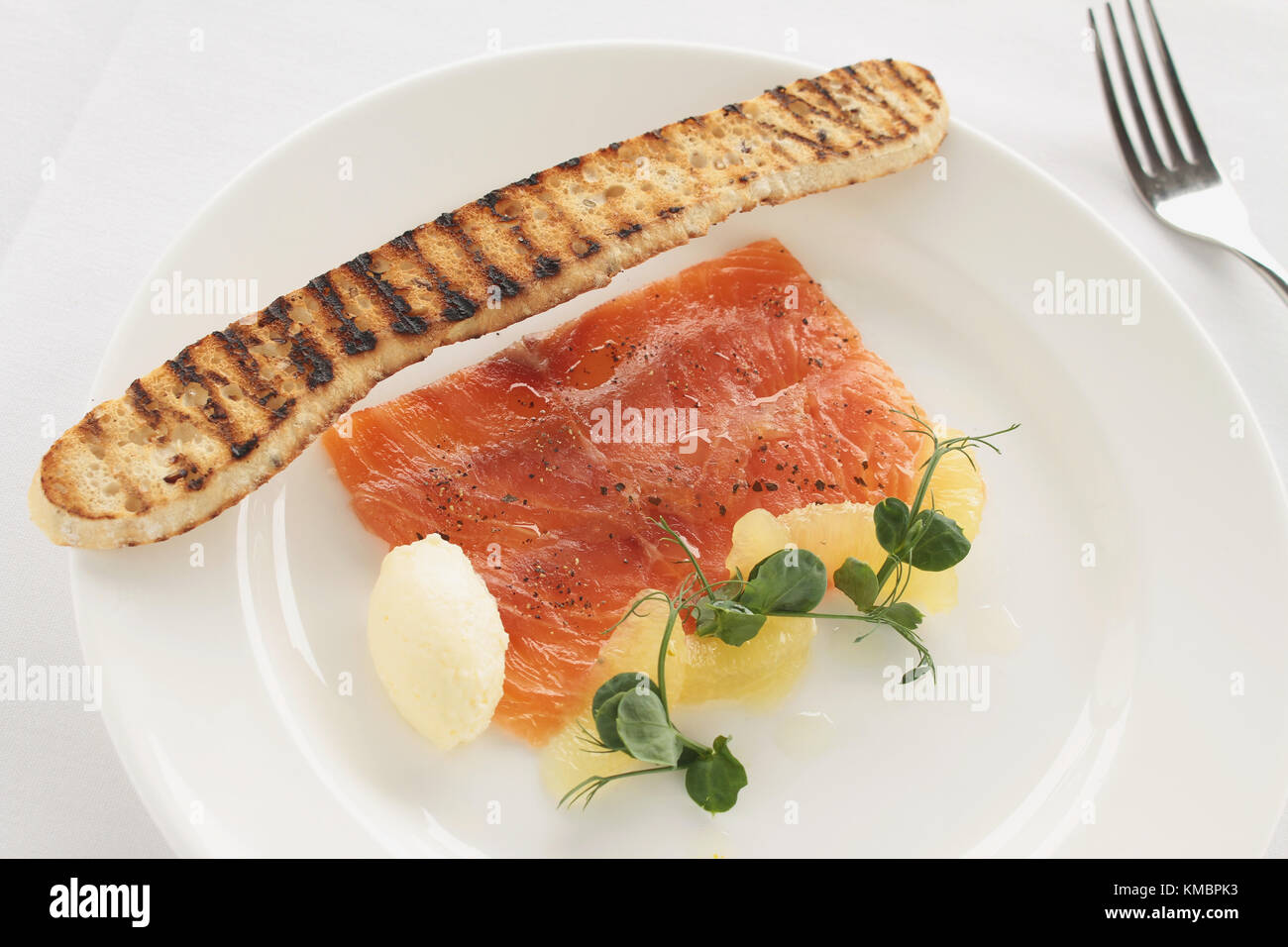 Plated smoked salmon starter hi-res stock photography and images - Alamy