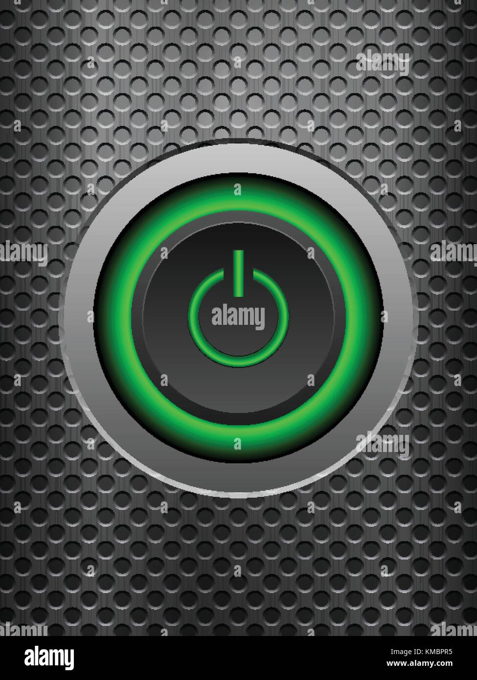 Power button knob on a metal background Stock Vector Image & Art - Alamy