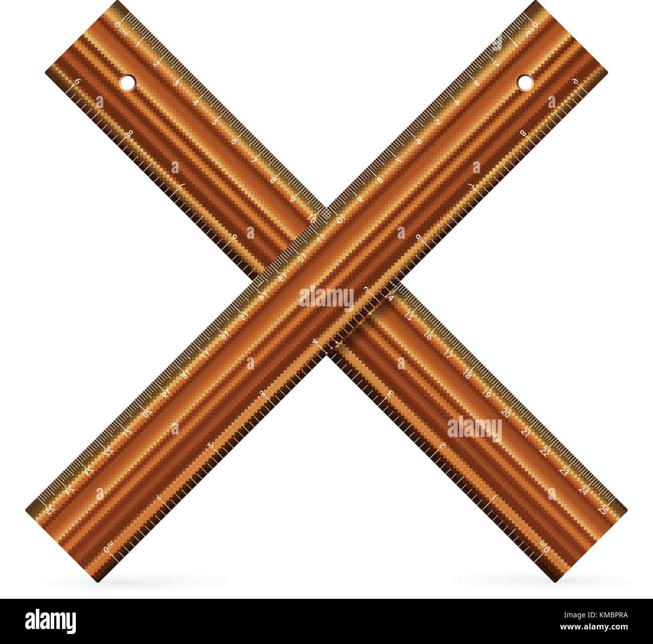 Wooden ruler on a white background. Vector illustration Stock Vector ...