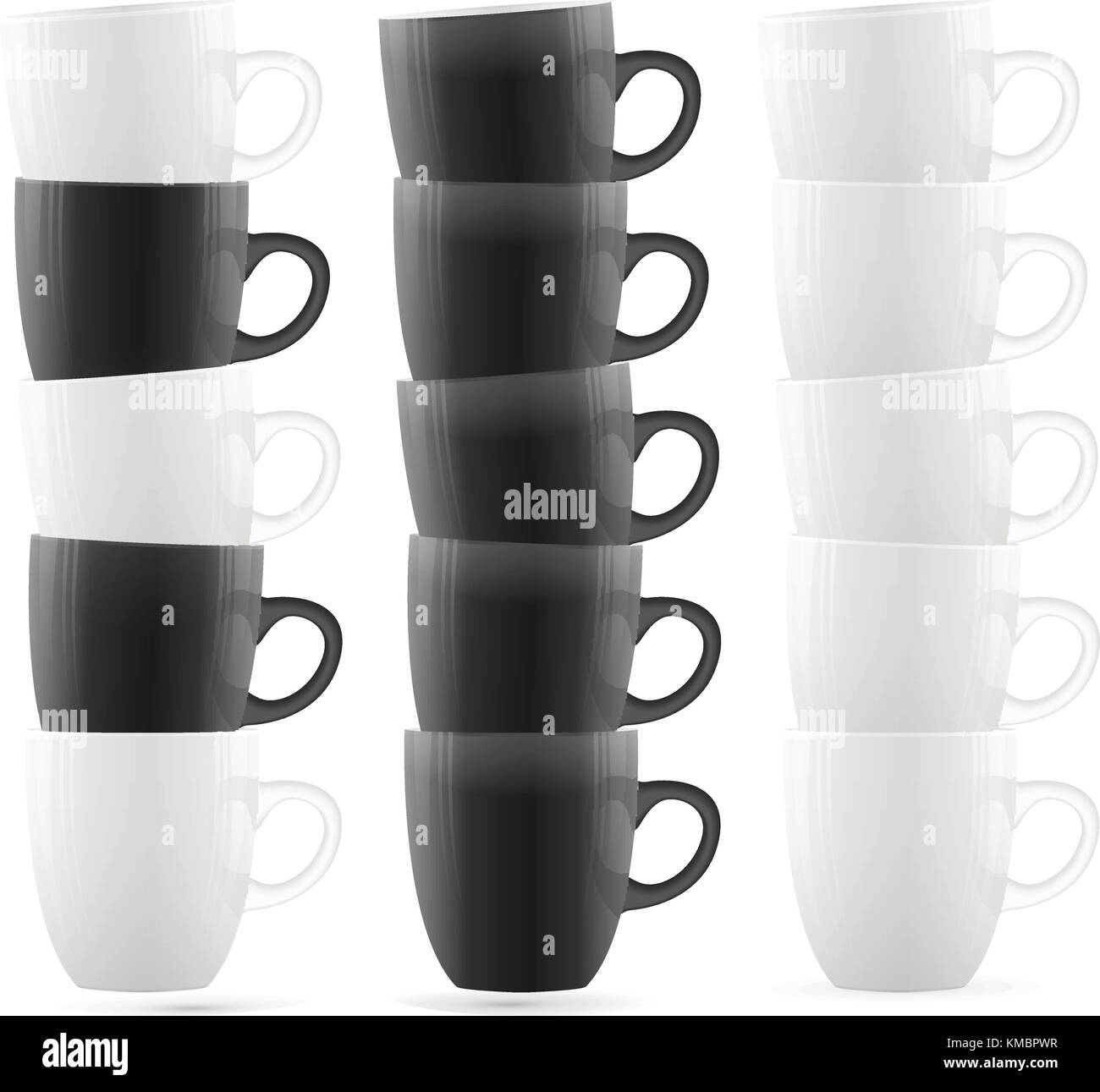 Stack coffee cups on white background. Vector illustration Stock Vector ...