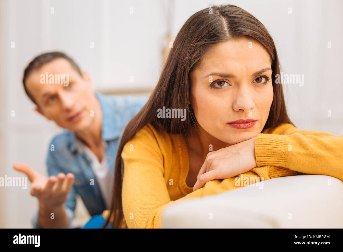 Angry thoughtful woman does not want to talk Stock Photo - Alamy