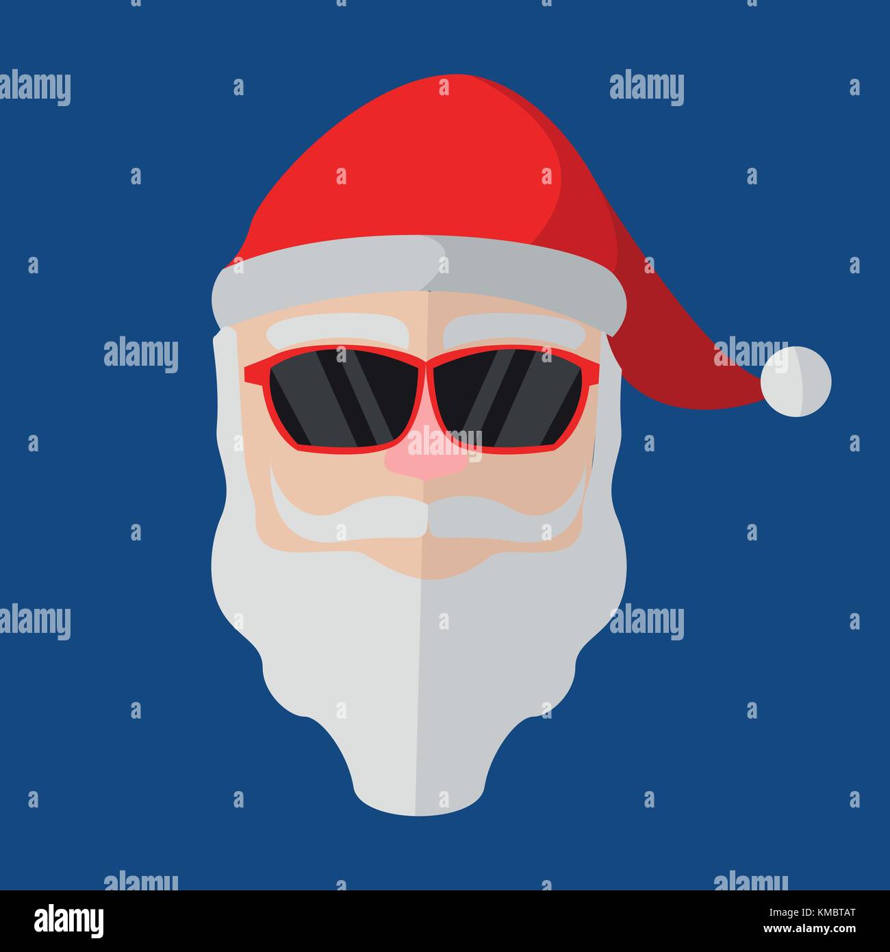 Cartoon Stylish Santa Claus Face Vector Graphic Illustration Design ...