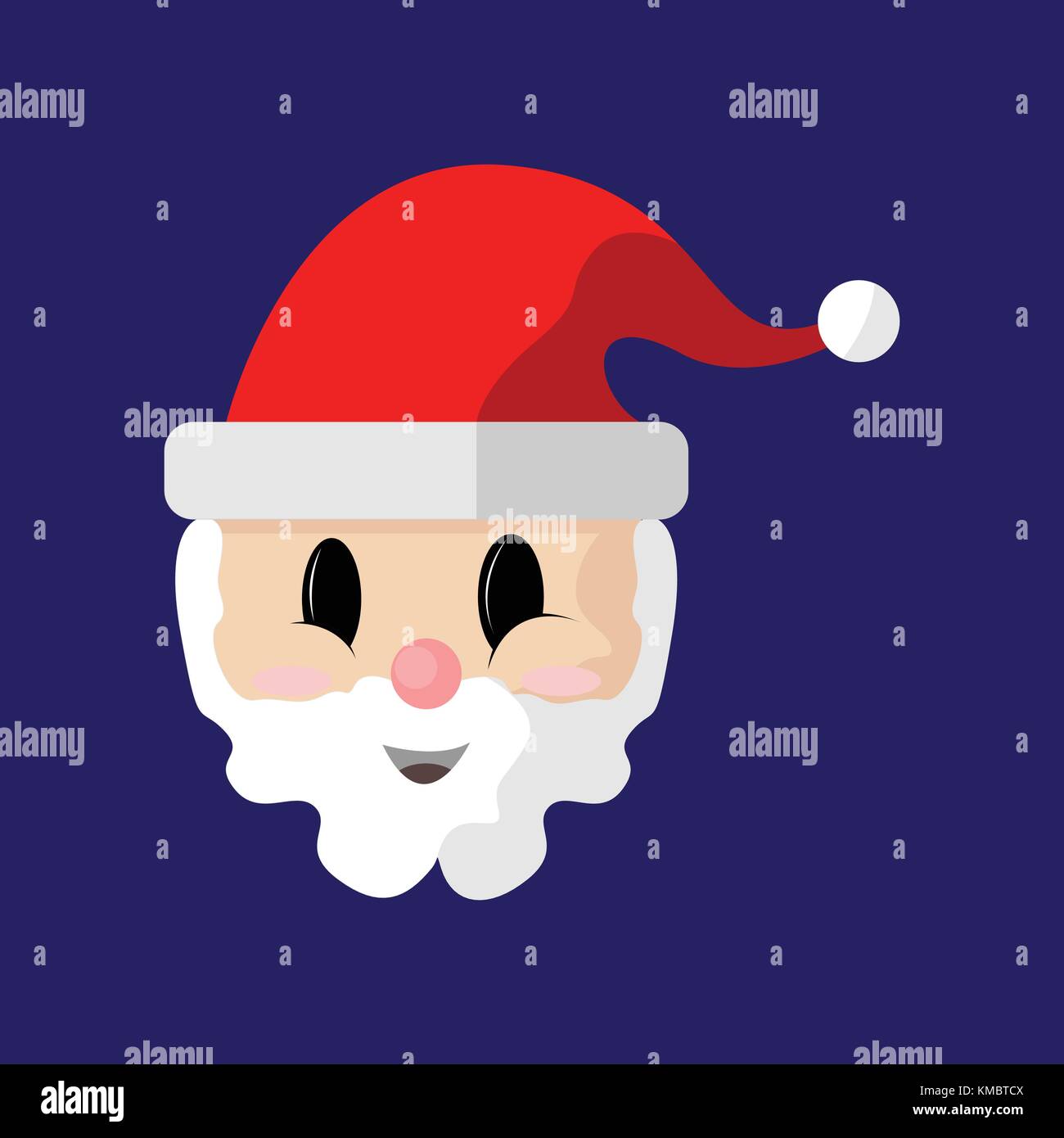 Cartoon Santa Claus Cute Face Vector Graphic Illustration Design Stock ...