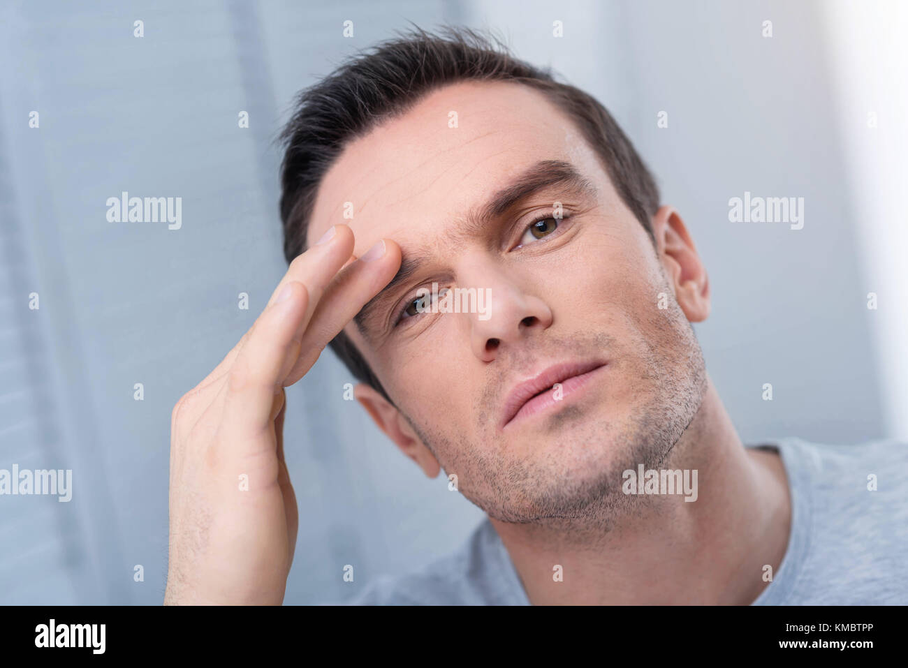 Inspired focused man planning his day Stock Photo - Alamy