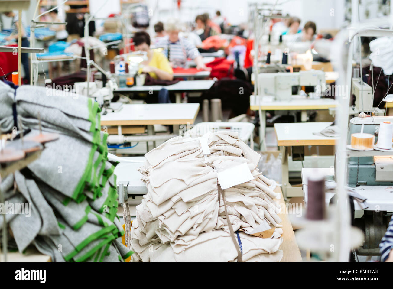 Sewing industry manufacturing Stock Photo - Alamy