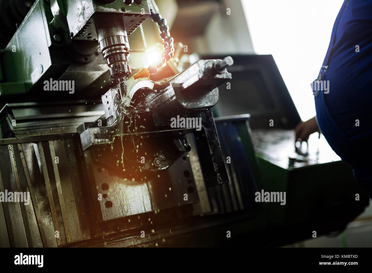 Accurate metal boring Stock Photo - Alamy