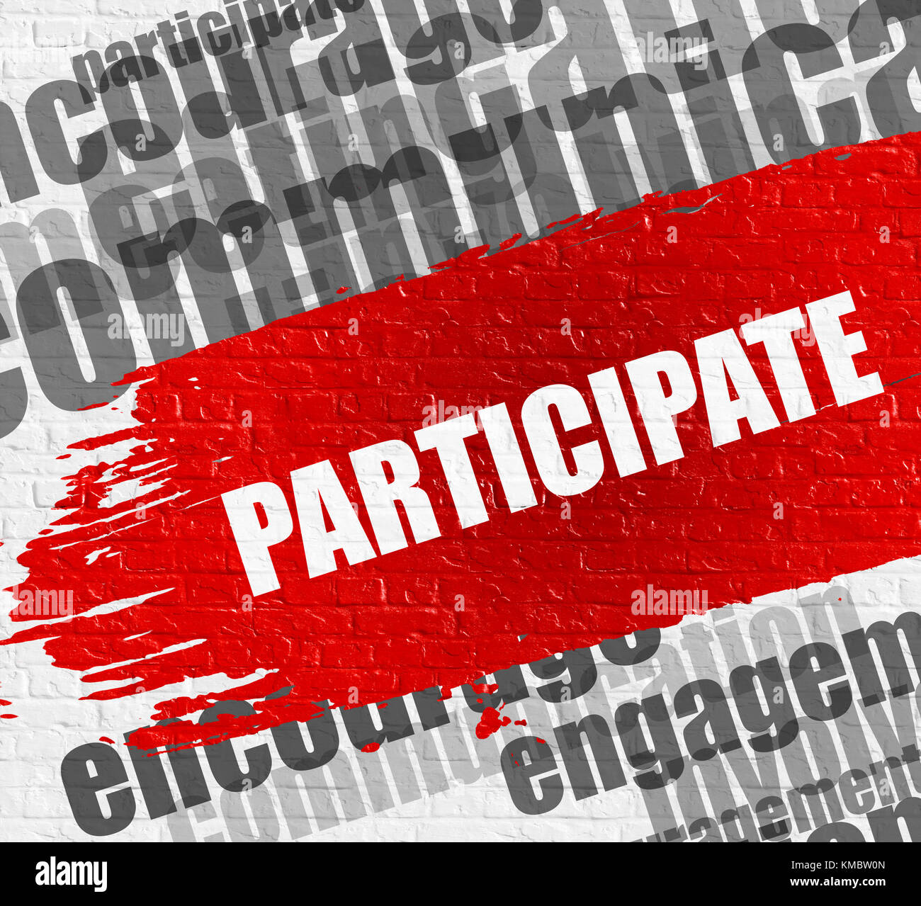 Participate on White Wall Stock Photo - Alamy