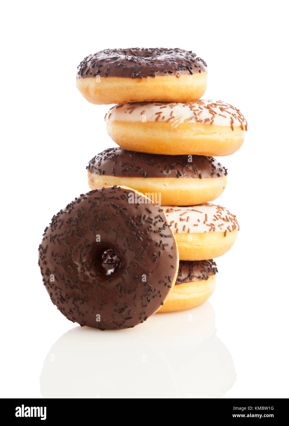 Stack sweet chocolate donuts hi-res stock photography and images - Alamy