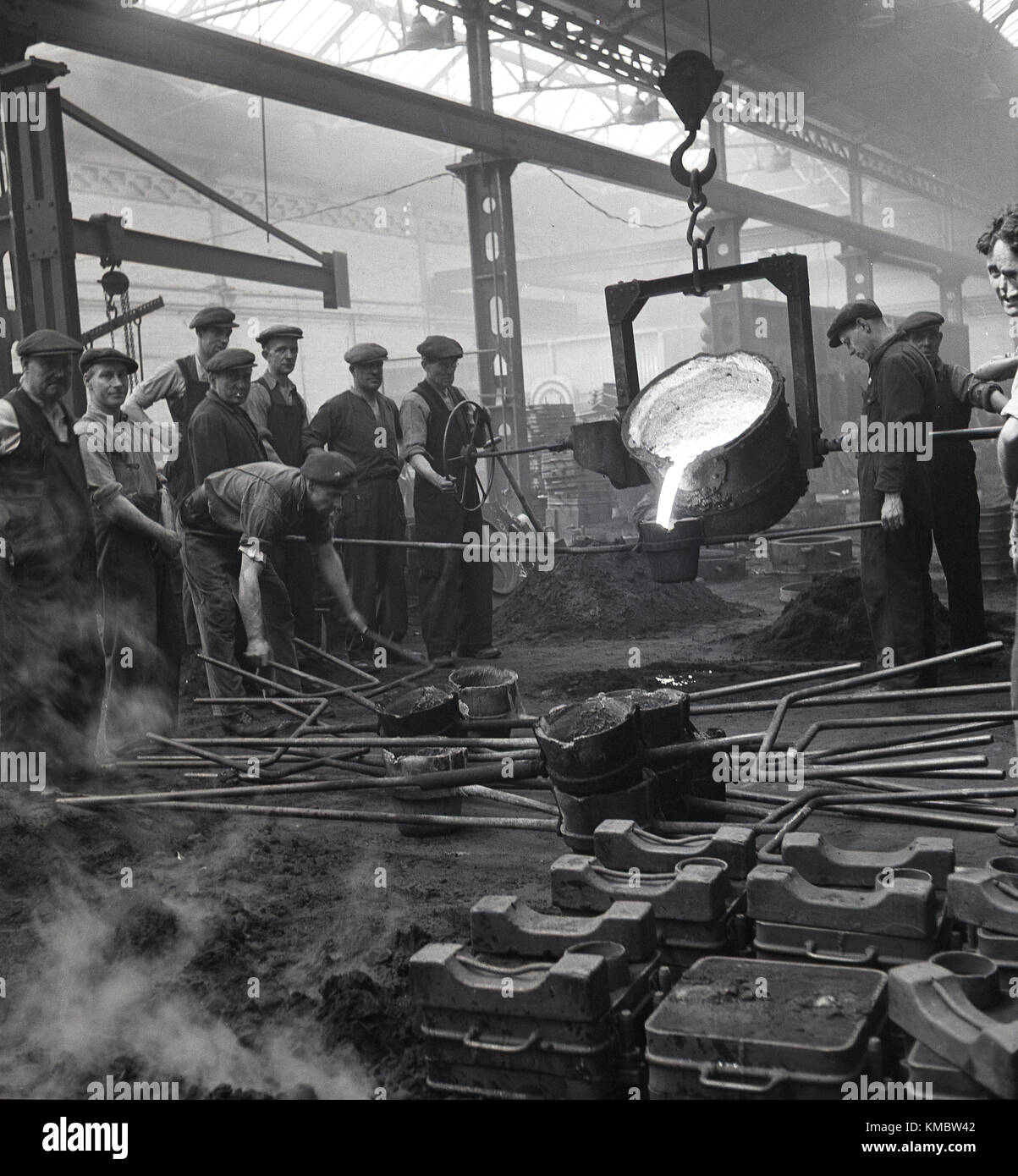 1950s, historical, shipbuilding....a small group of the male workforce ...