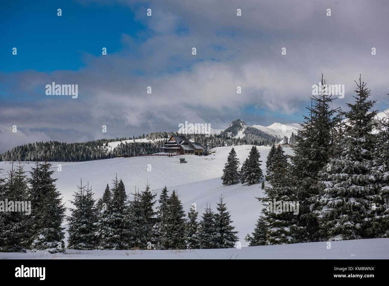 Winter landscape in Romania Stock Photo - Alamy