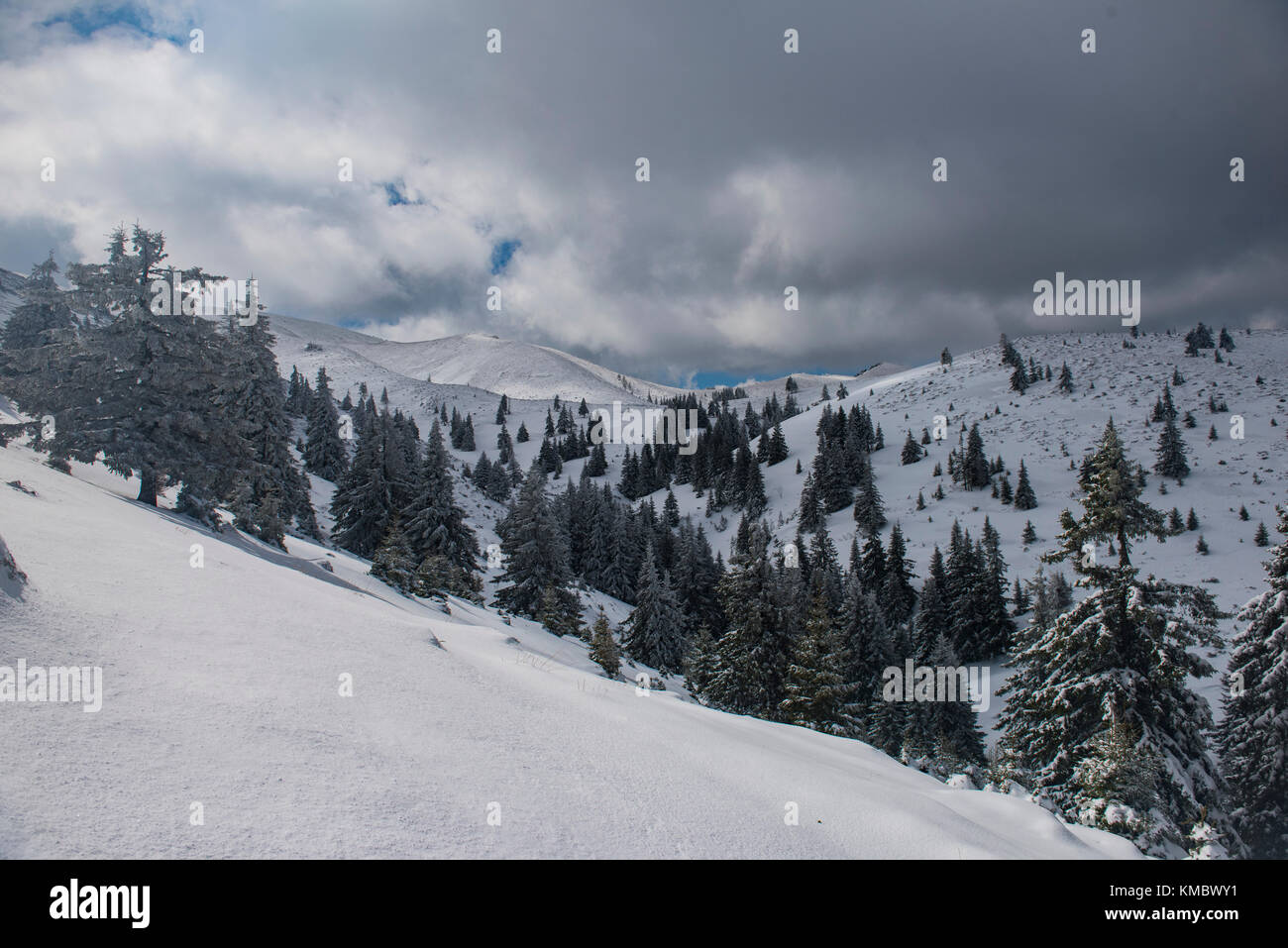 Winter landscape in Romania Stock Photo - Alamy