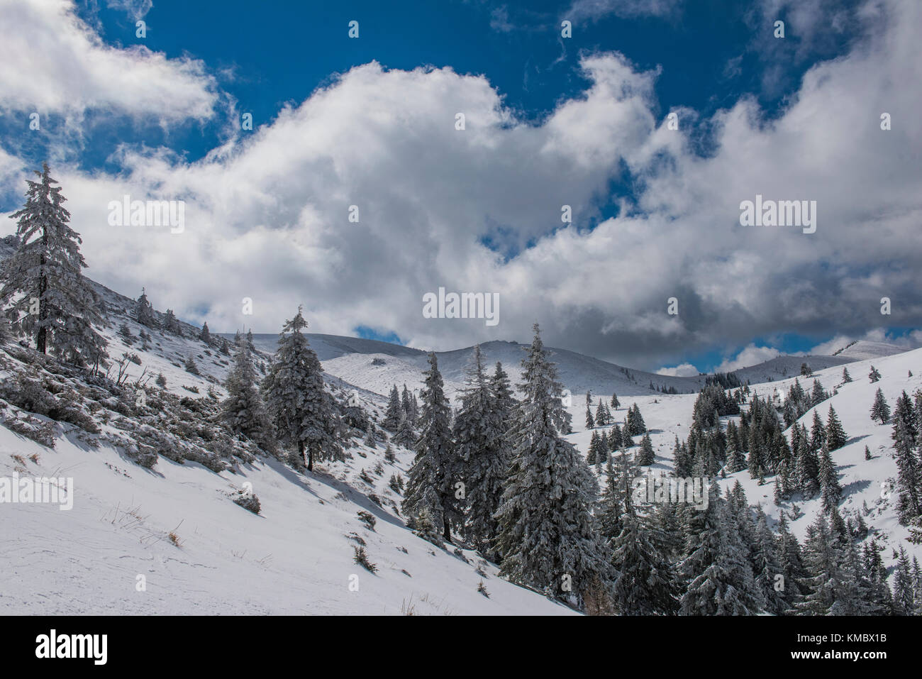 Winter landscape in Romania Stock Photo - Alamy
