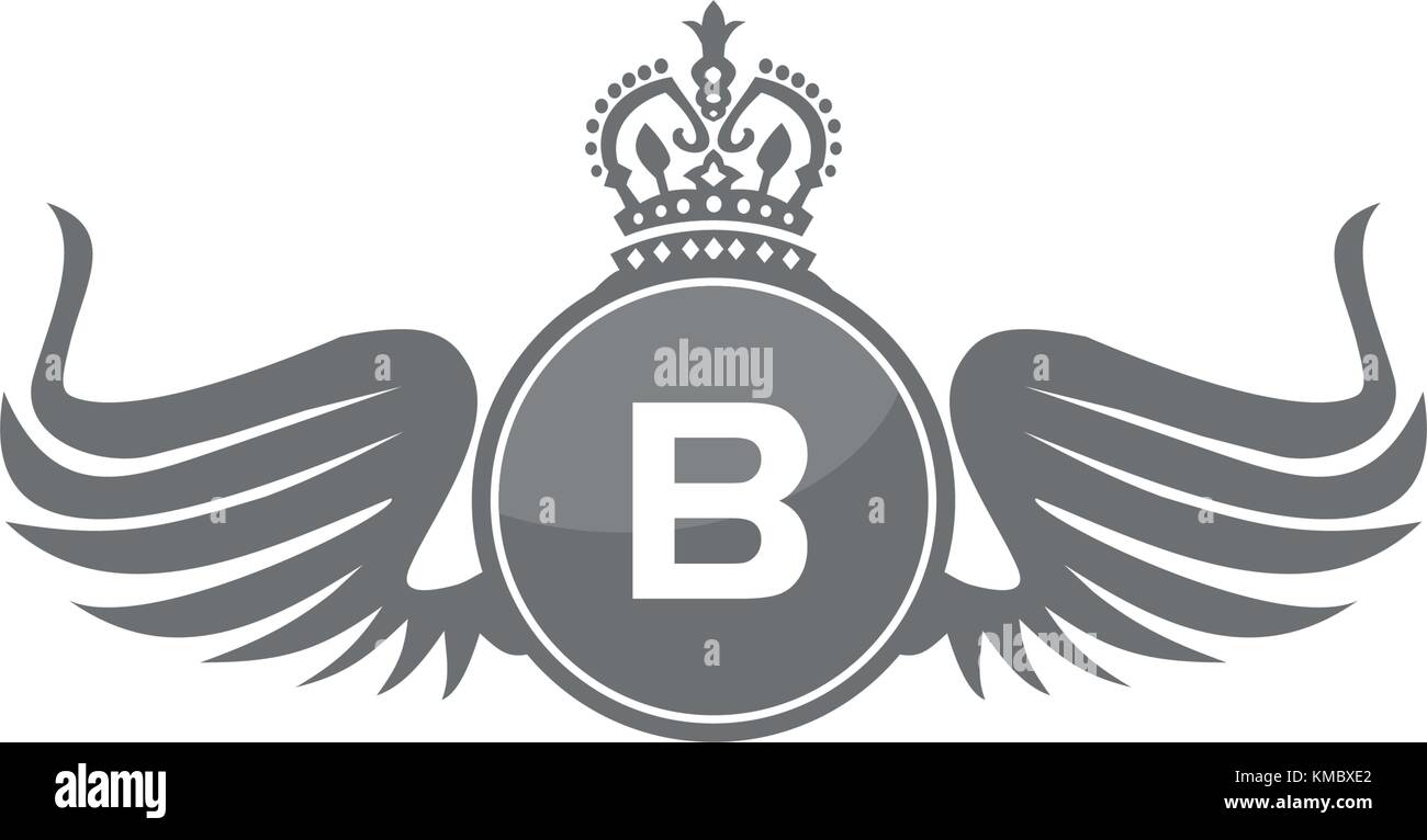 Wing Shield Crown Initial B Stock Vector Image & Art - Alamy