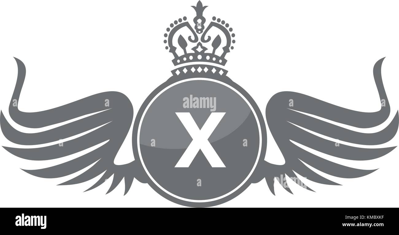 Wing Shield Crown Initial X Stock Vector Image & Art - Alamy