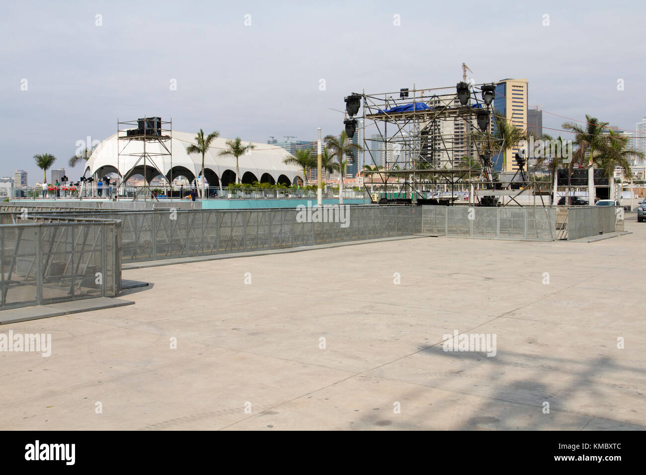 Security fence in the marginal of Luanda Stock Photo - Alamy