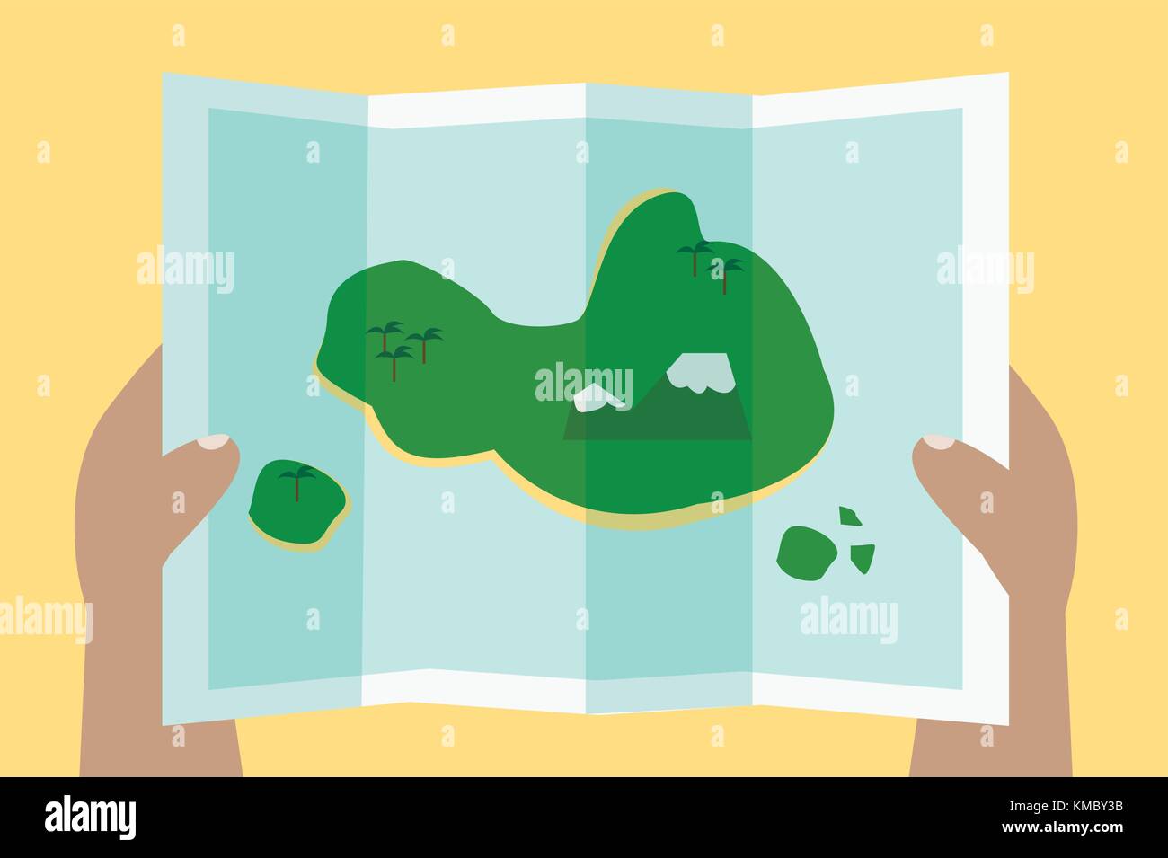 Hands hold map vector with isolated background Stock Vector Image & Art ...