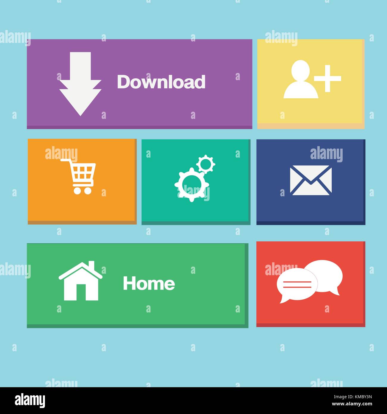 Colorful social media buttons hi-res stock photography and images - Alamy