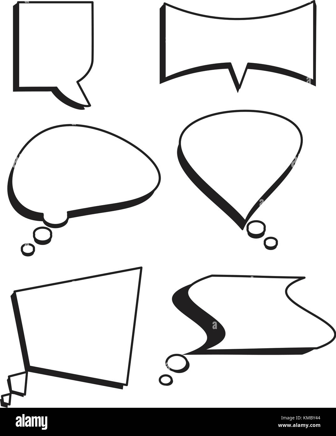Speech bubbles text set vector.Comic text box set Stock Vector Image ...